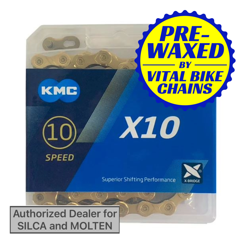 KMC X10 Gold Chain Pre-Waxed | Vital Bike Chains