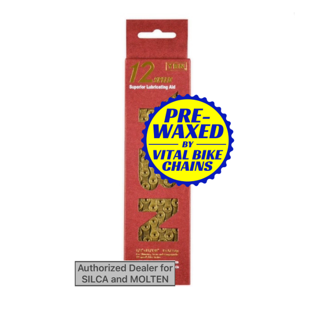 YBN SLA1210 12 Speed GOLD Chain – Pre-waxed | Vital Bike Chains
